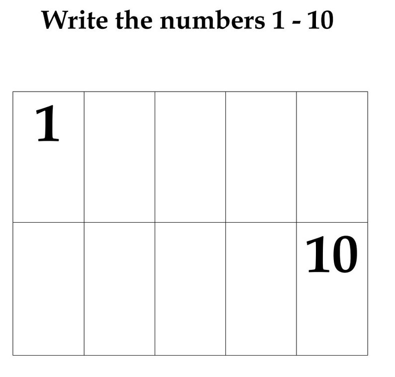 Numbers 1 - 10 Chart | Numbers and Counting | Instant Download - Etsy