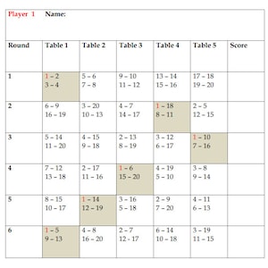 Progressive Bridge Tallies Bundle | 4,5,6,7 and 8 Tables | 16,20,24,28 ...
