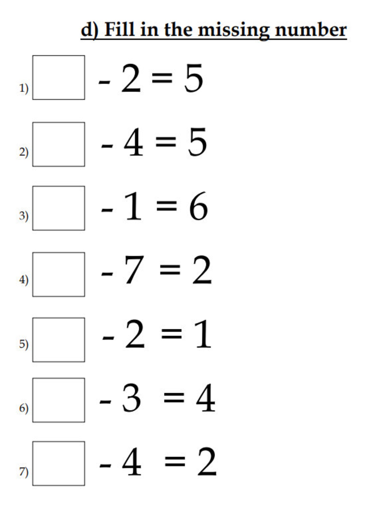 Fill in the Blanks Worksheets | One Digit Addition and Subtraction ...