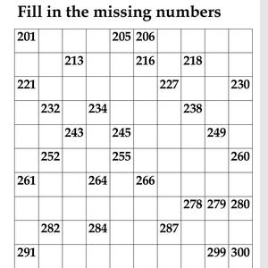 Numbers 201 - 300 Chart | Numbers and Counting | Instant Download - Etsy