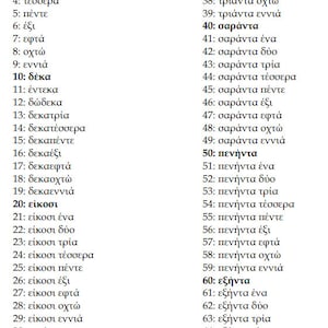 Greek Numbers | Learn to Count in Greek| Instant Download - Etsy
