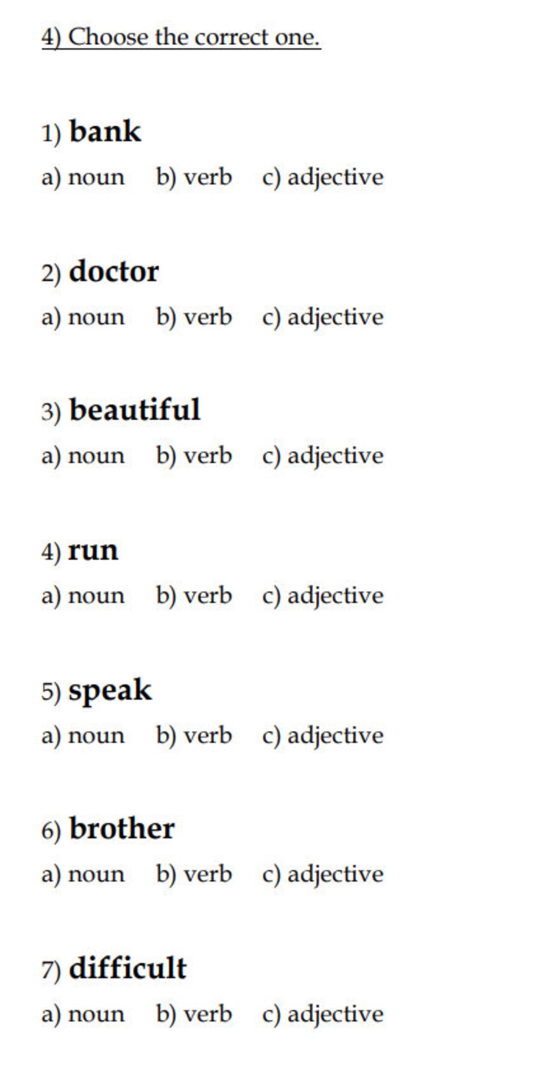 Parts of Speech Worksheets | 70 Words | Grammar Exercise | Instant ...