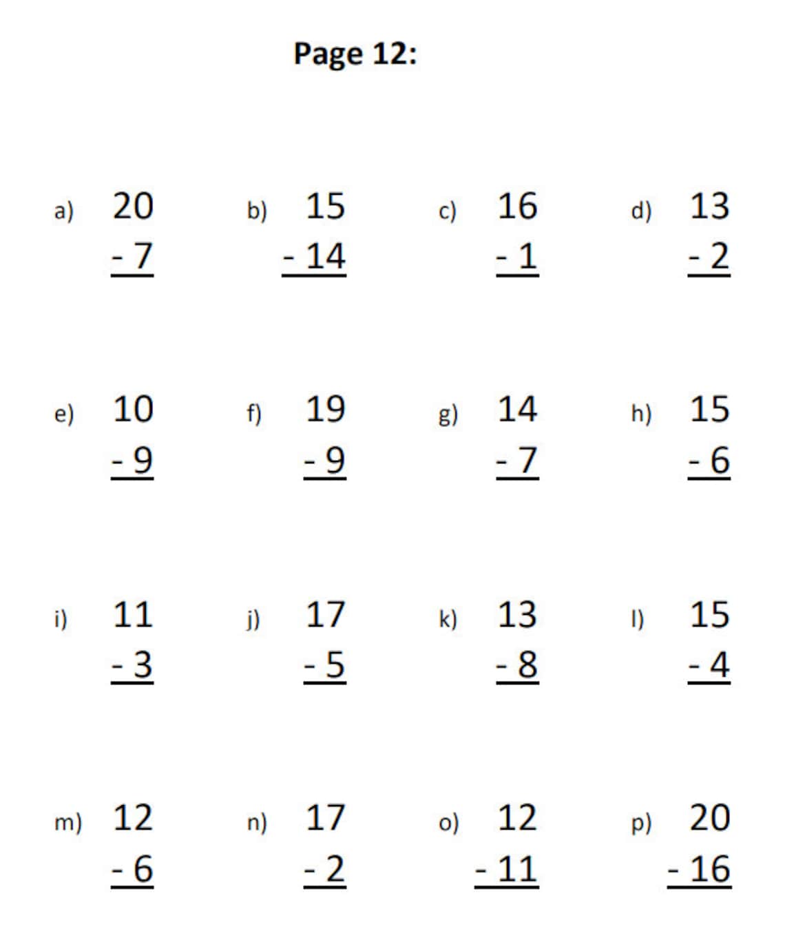20 Pages of Addition and Subtraction | Numbers 0-20 | Math Worksheets ...