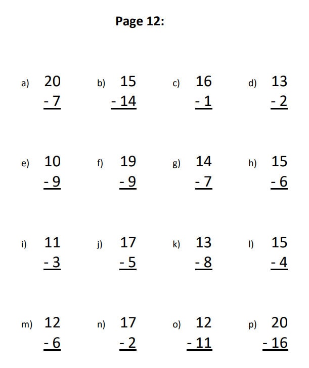 20 Pages of Addition and Subtraction | Numbers 0-20 | Math Worksheets ...