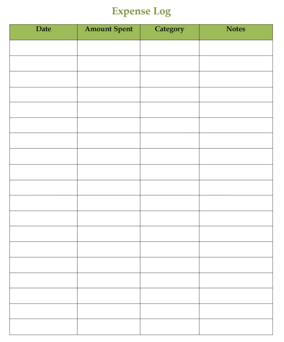 Expense Log | Expense Tracker Printable | Instant Download - Etsy