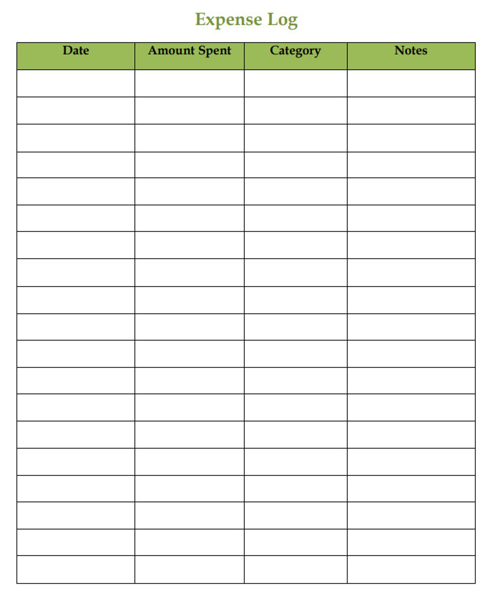 Expense Log | Expense Tracker Printable | Instant Download - Etsy