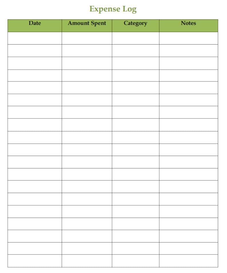 Expense Log | Expense Tracker Printable | Instant Download - Etsy