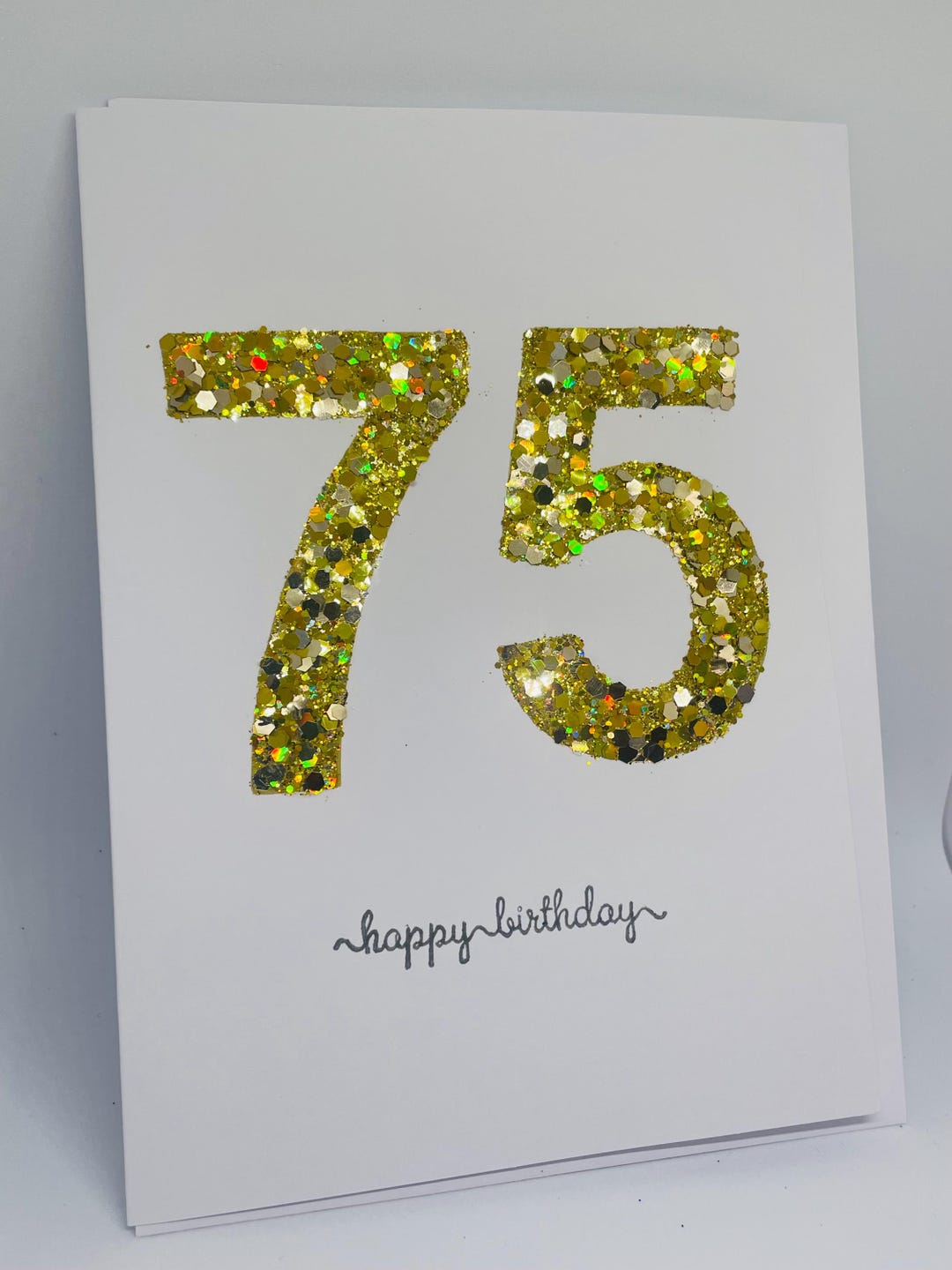 Super Sparkly Handmade 75th Birthday Card - Etsy