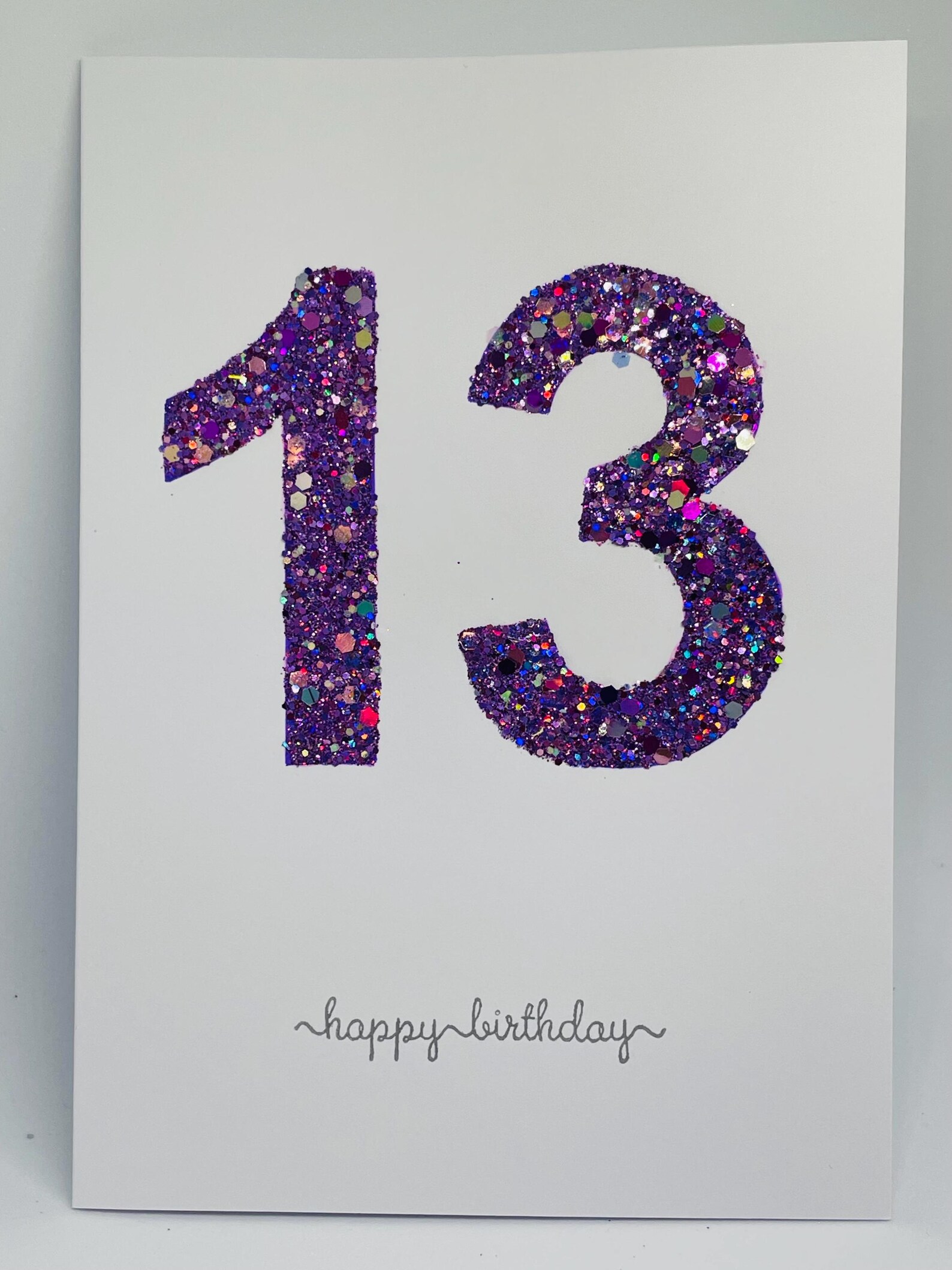13th Birthday Card! Pretty and Super Sparkly, Handmade Glittery 13th ...