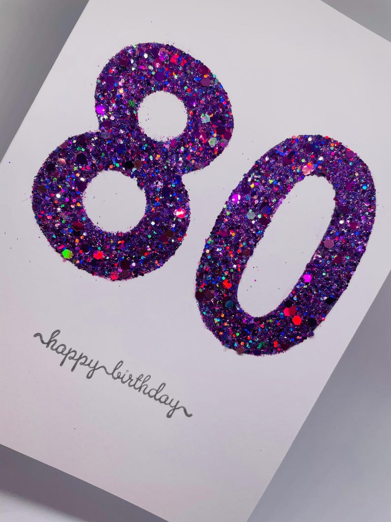 Super Sparkly 80th Birthday Card - Etsy