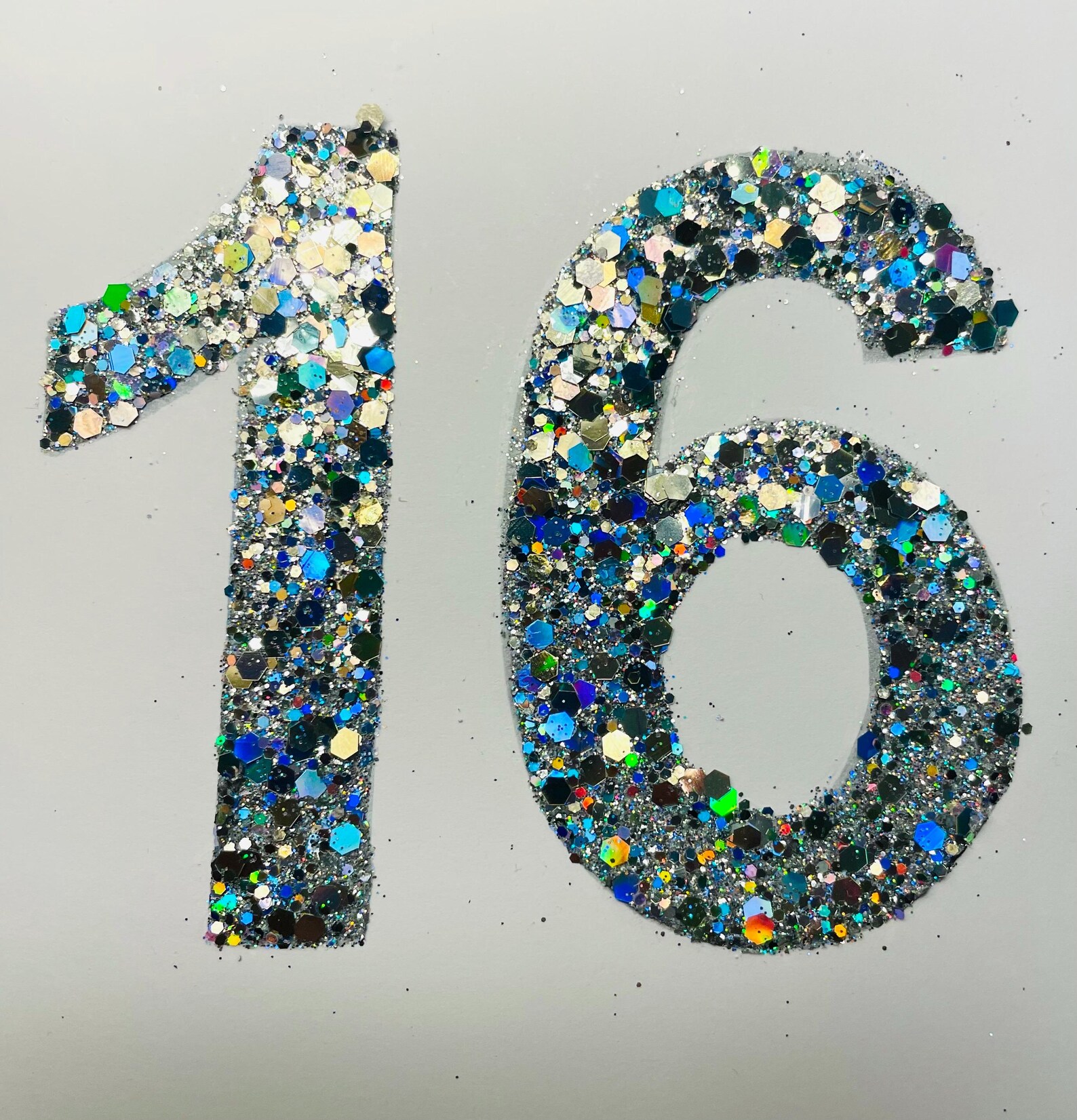 Age 16 Card - Beautifully Sparkly Handmade 16th Birthday Card - Etsy