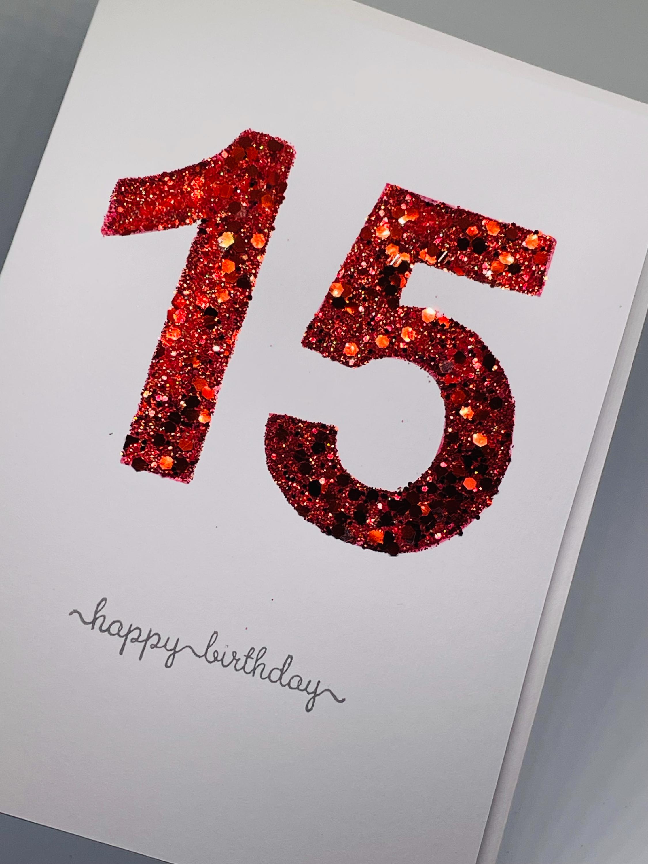 Super Sparkly Glittery 15th Birthday Card - Beautifully Sparkly ...