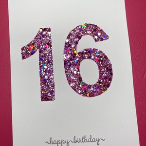 Age 16 Card - Beautifully Sparkly Handmade 16th Birthday Card - Etsy