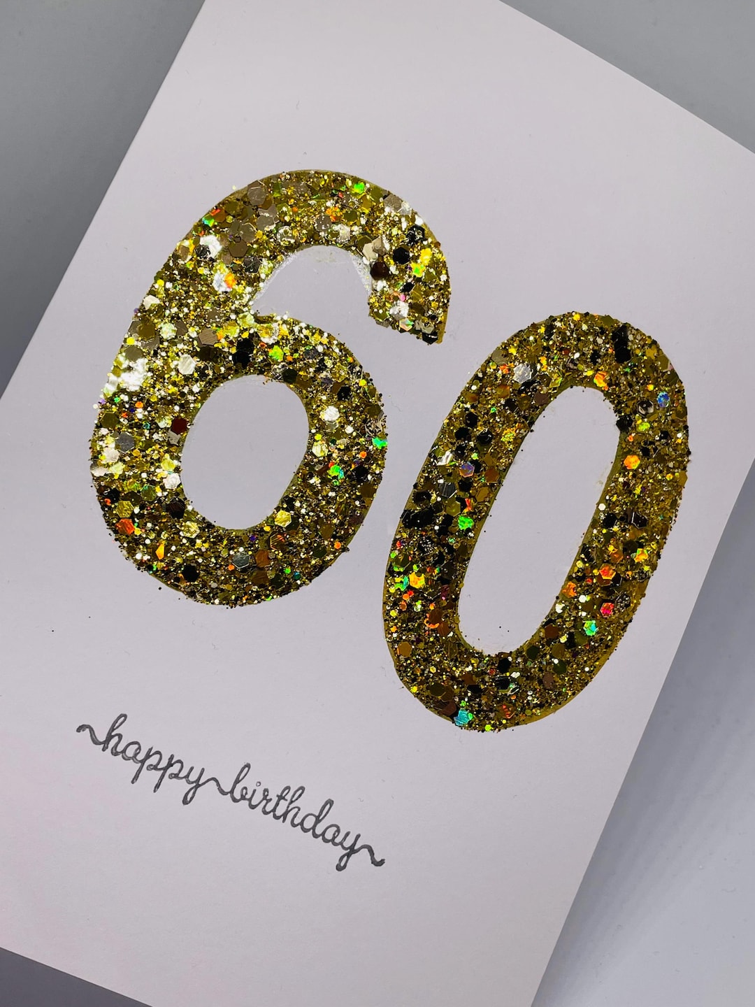 Super Sparkly Handmade Glittery 60th Birthday Card - Etsy