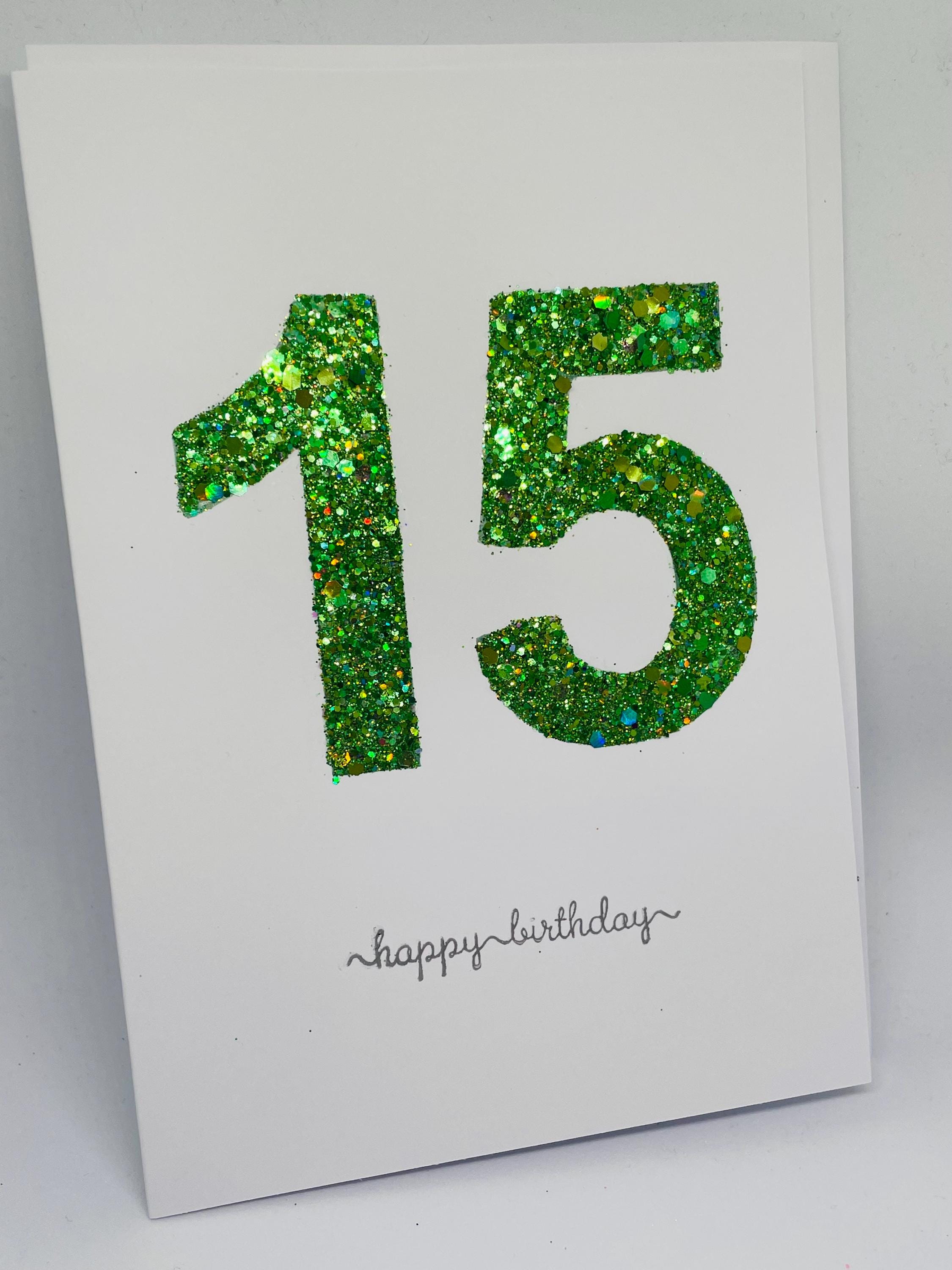 Super Sparkly Glittery 15th Birthday Card - Beautifully Sparkly ...