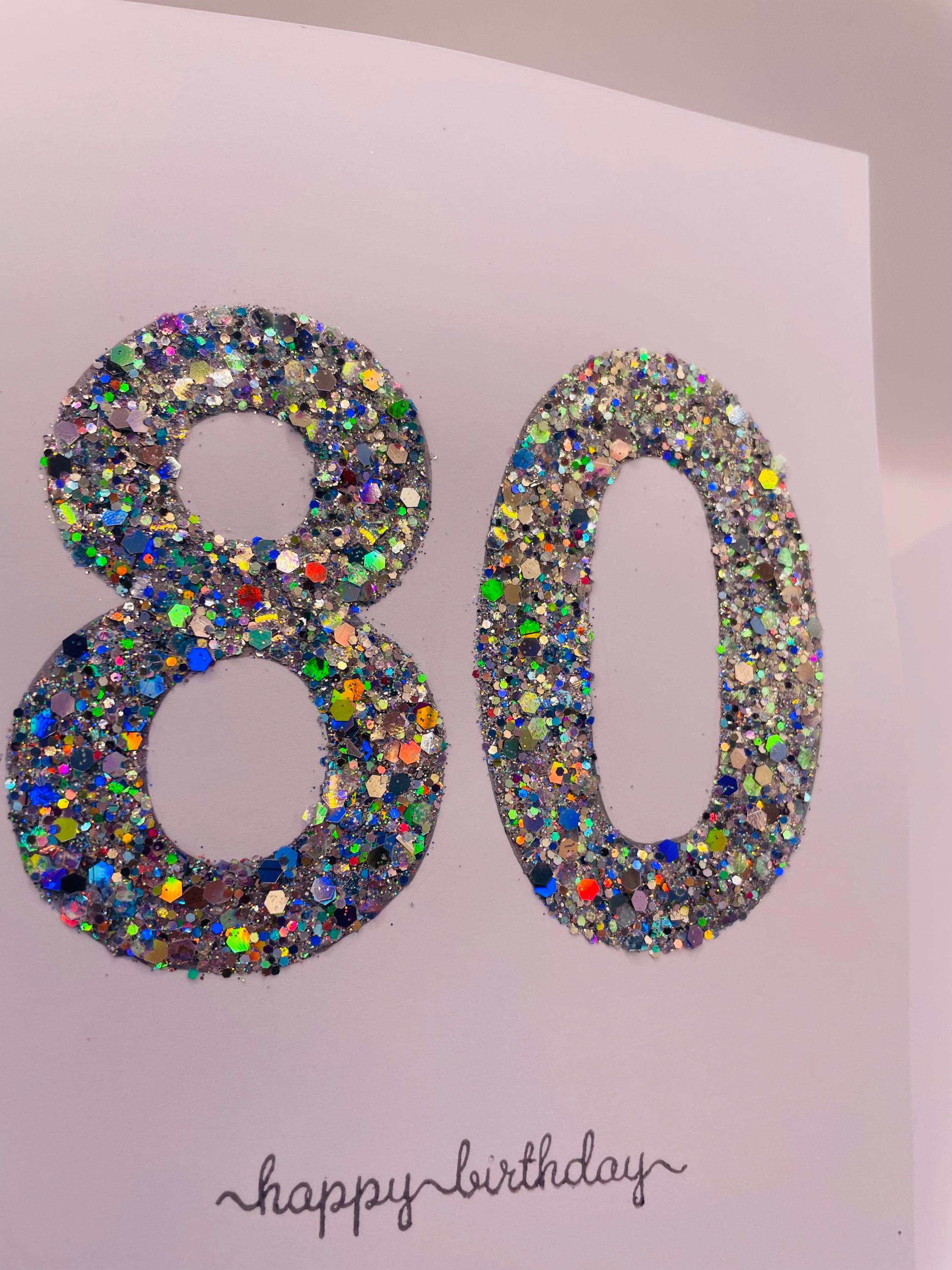 Super Sparkly 80th Birthday Card - Etsy