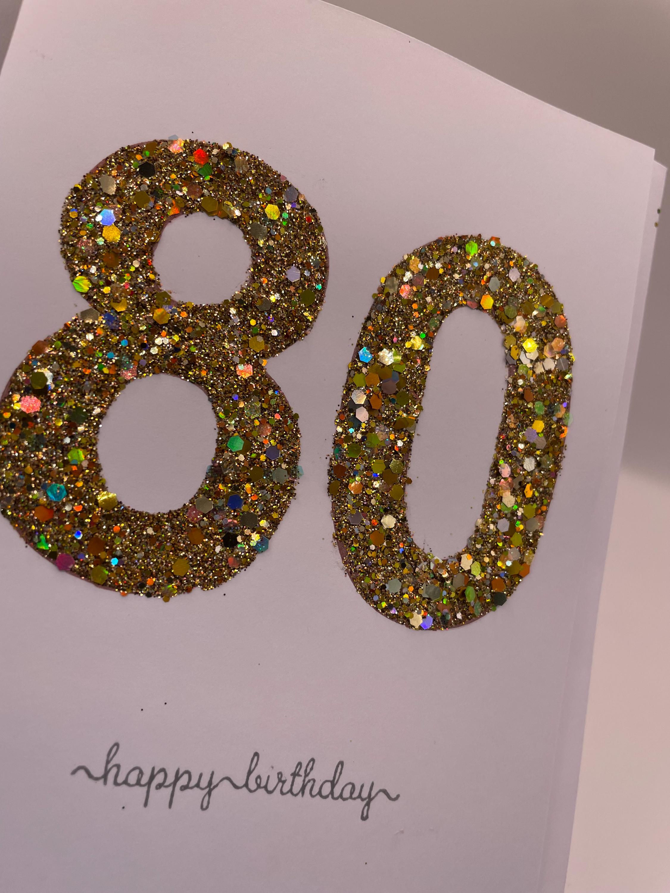 Super Sparkly 80th Birthday Card - Etsy