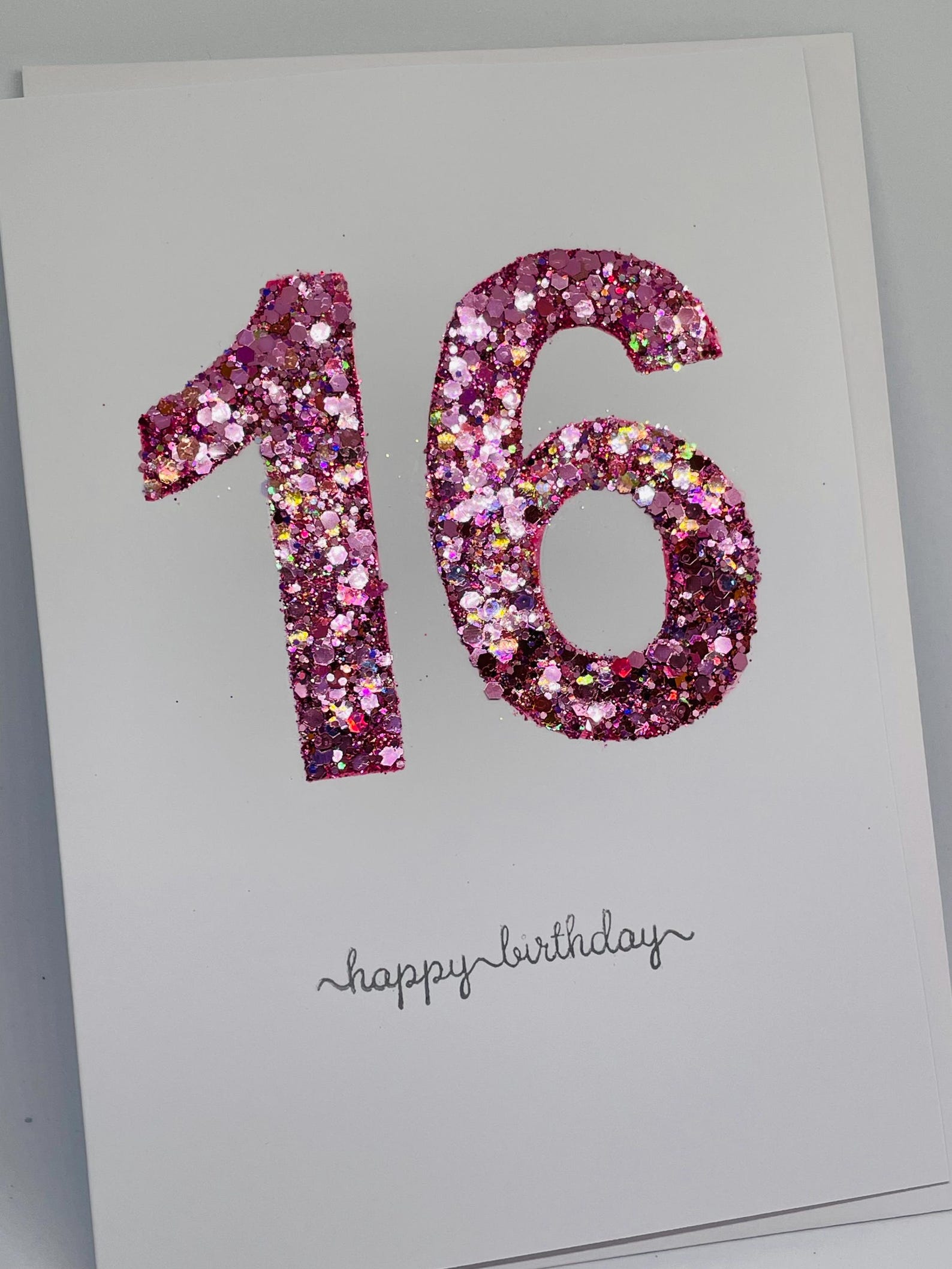 Age 16 Card - Beautifully Sparkly Handmade 16th Birthday Card - Etsy