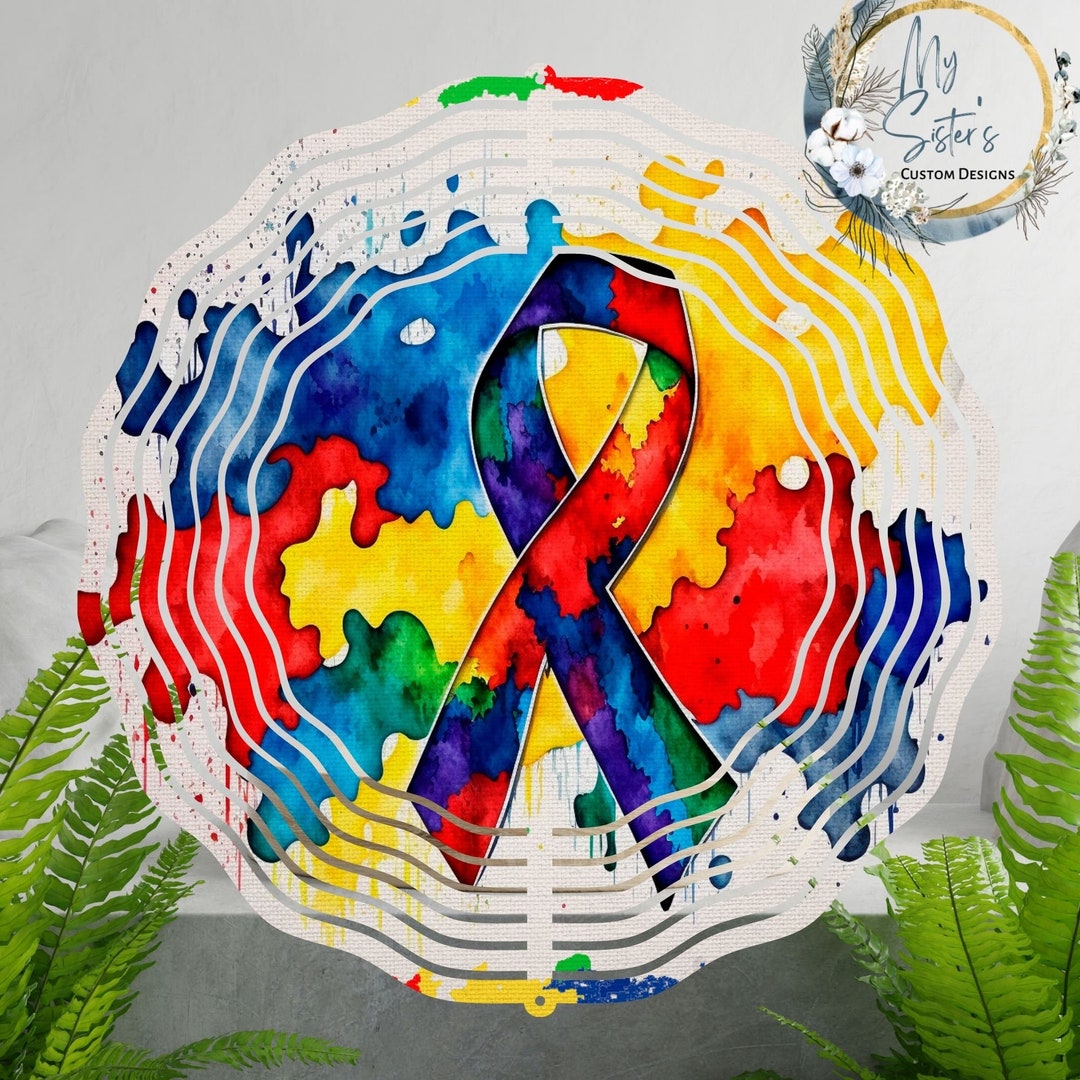 Autism Awareness Wind Spinner: 8-inch Hanging Garden Decor - Etsy