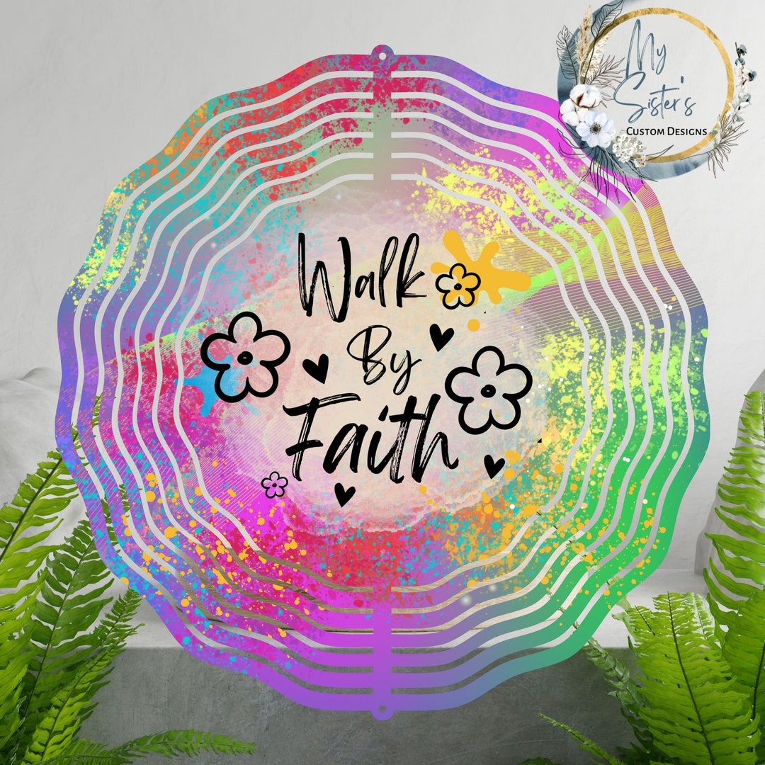 Walk by Faith Wind Spinner | 8-inch Wind Spinner | 3D Effect | Garden ...