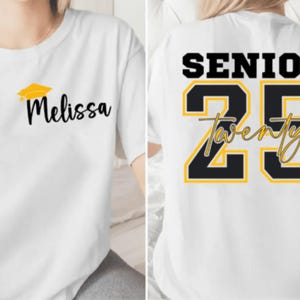 Senior 2025 T Shirt| Cute Shirt for Graduate | Gift| Class of 25 Shirt ...