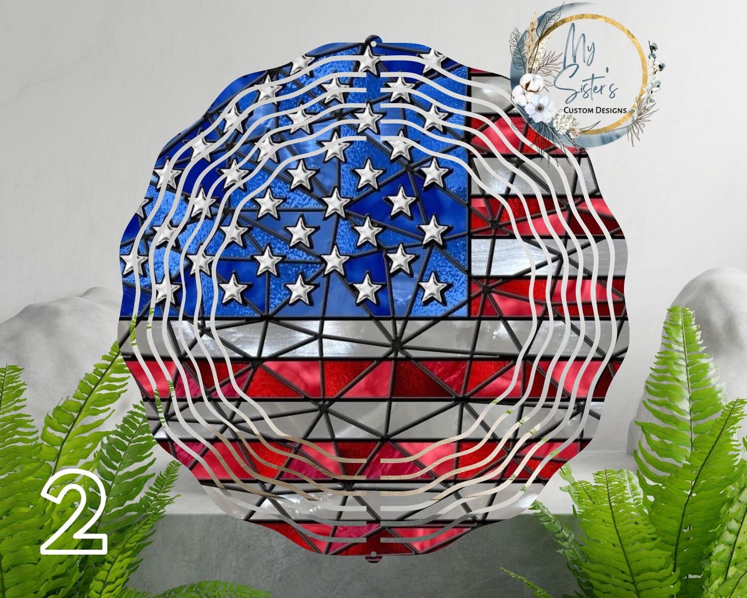 American Flag Wind Spinner 8 Inch Wind Spinner Garden Spinner Great ...