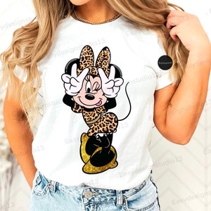 Minnie Mouse PNG File, Minnie Leopard Gold Glitter, Minnie Sublimation ...