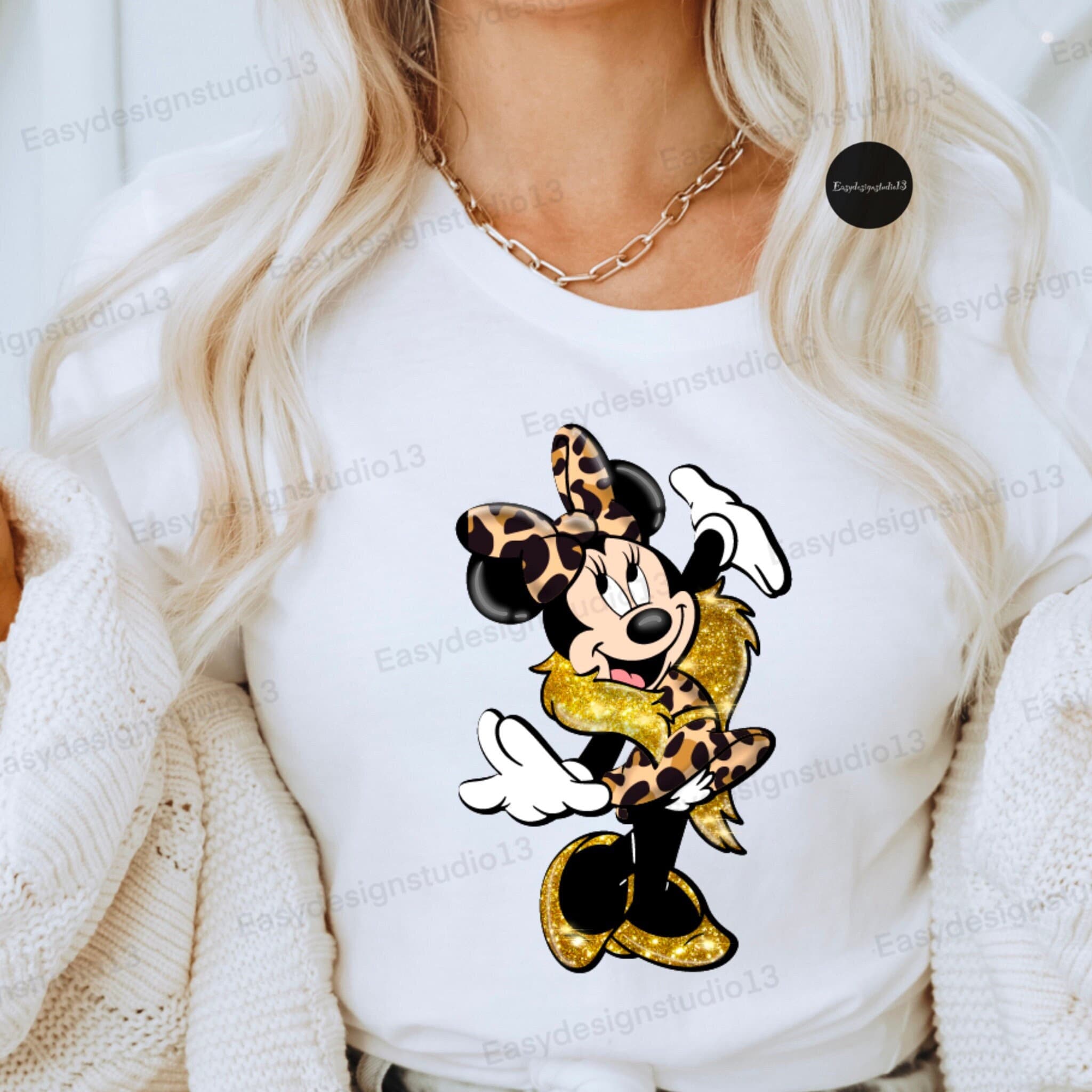 Leopard Minnie Mouse PNG File, Minnie Gold Glitter, Minnie Sublimation ...