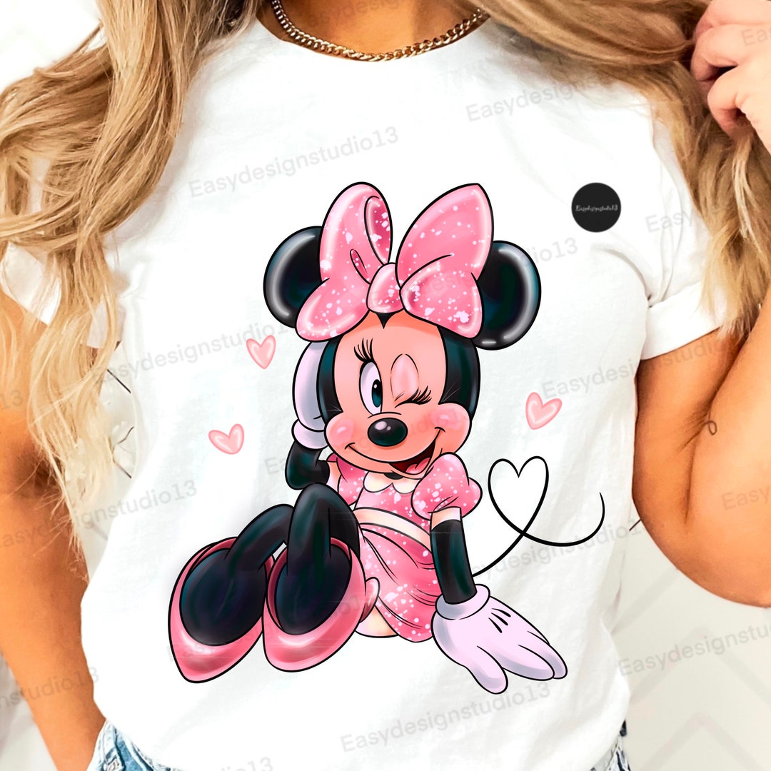 Minnie Mouse PNG File, Minnie Pink Hearts, Minnie Sublimation Design - Etsy