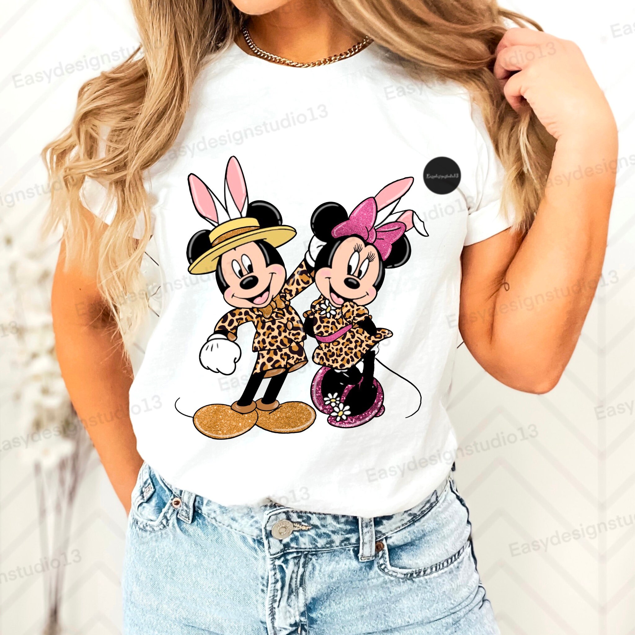 Leopard Minnie and Mickey Mouse PNG Fileminnie Pink - Etsy