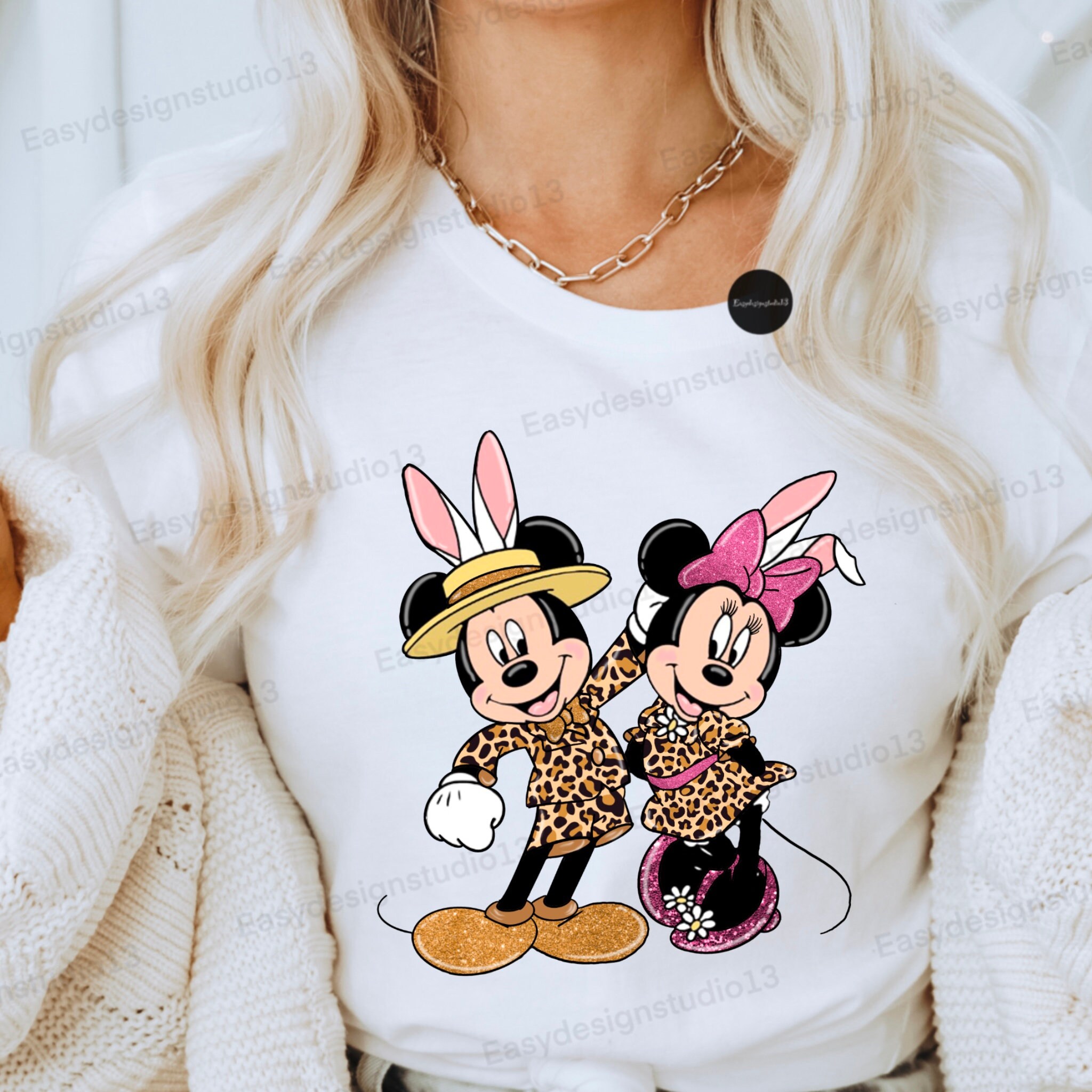 Leopard Minnie and Mickey Mouse PNG Fileminnie Pink - Etsy