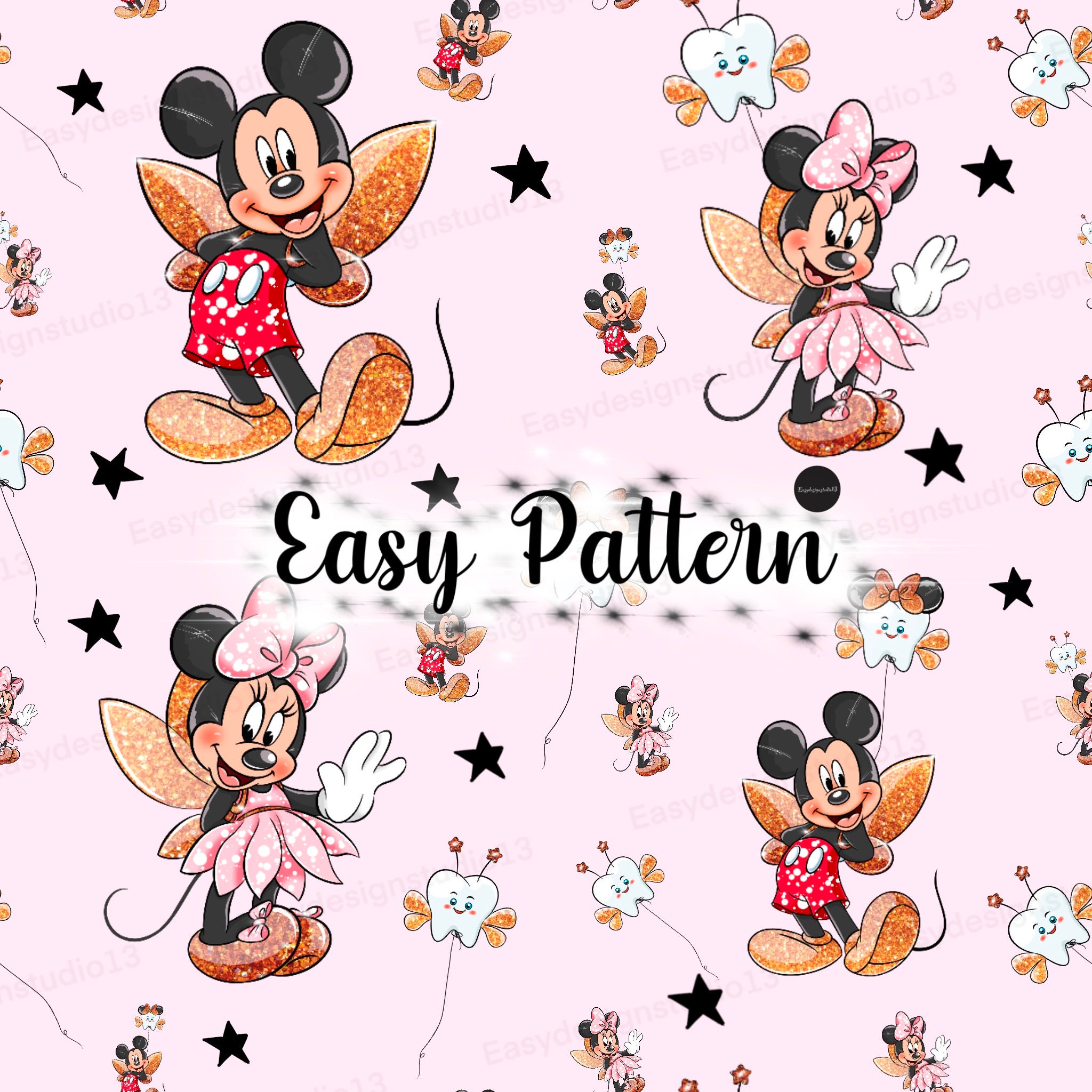 Minnie Mouse Tooth Fairy Seamless Pattern Pink Mouse Seamless - Etsy