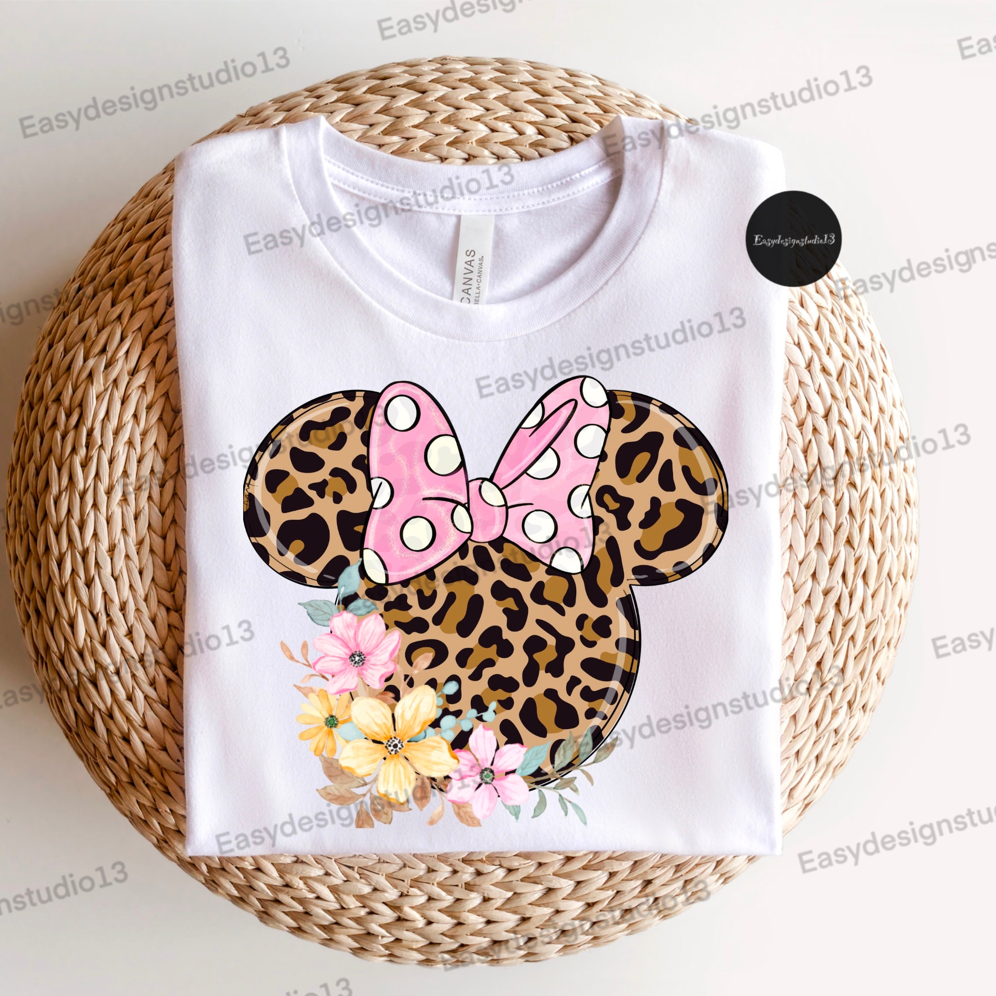 Leopard Minnie Mouse PNG File, Minnie Gold Glitter, Minnie Sublimation ...