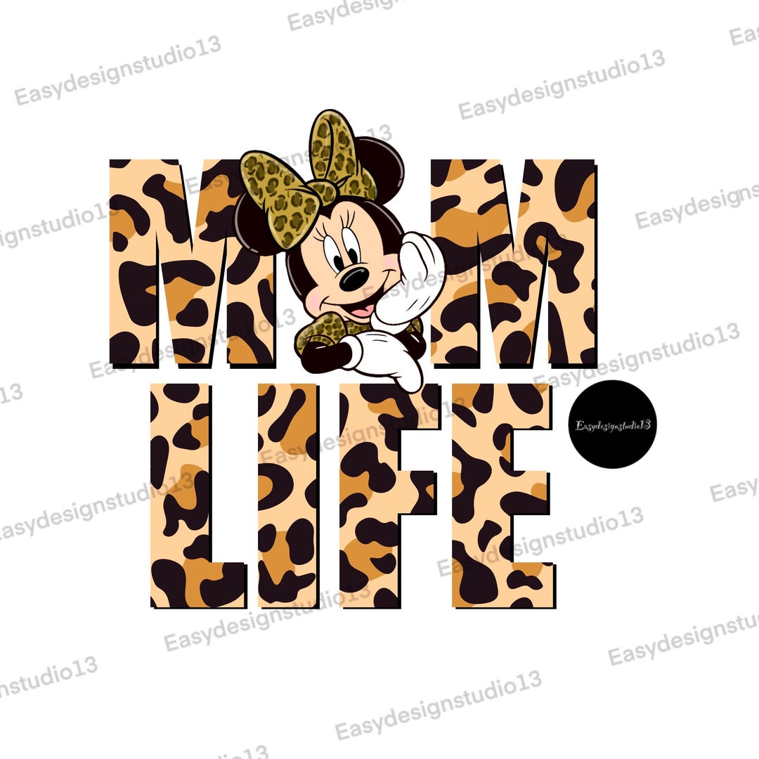 Leopard Minnie Mouse PNG File, Minnie Gold Glitter,mom Sublimation ...