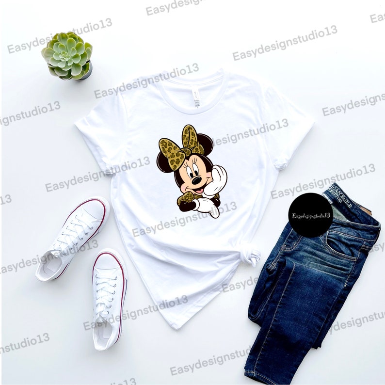 Leopard Minnie Mouse PNG File, Minnie Gold Glitter, Minnie Sublimation ...