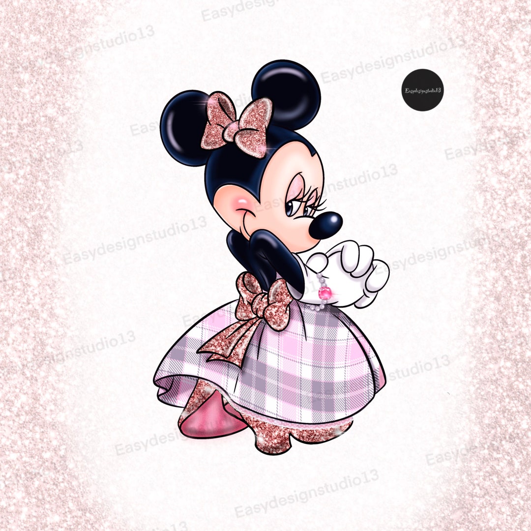 Minnie Mouse PNG File, Minnie Rose Gold Glitter, Minnie Sublimation ...