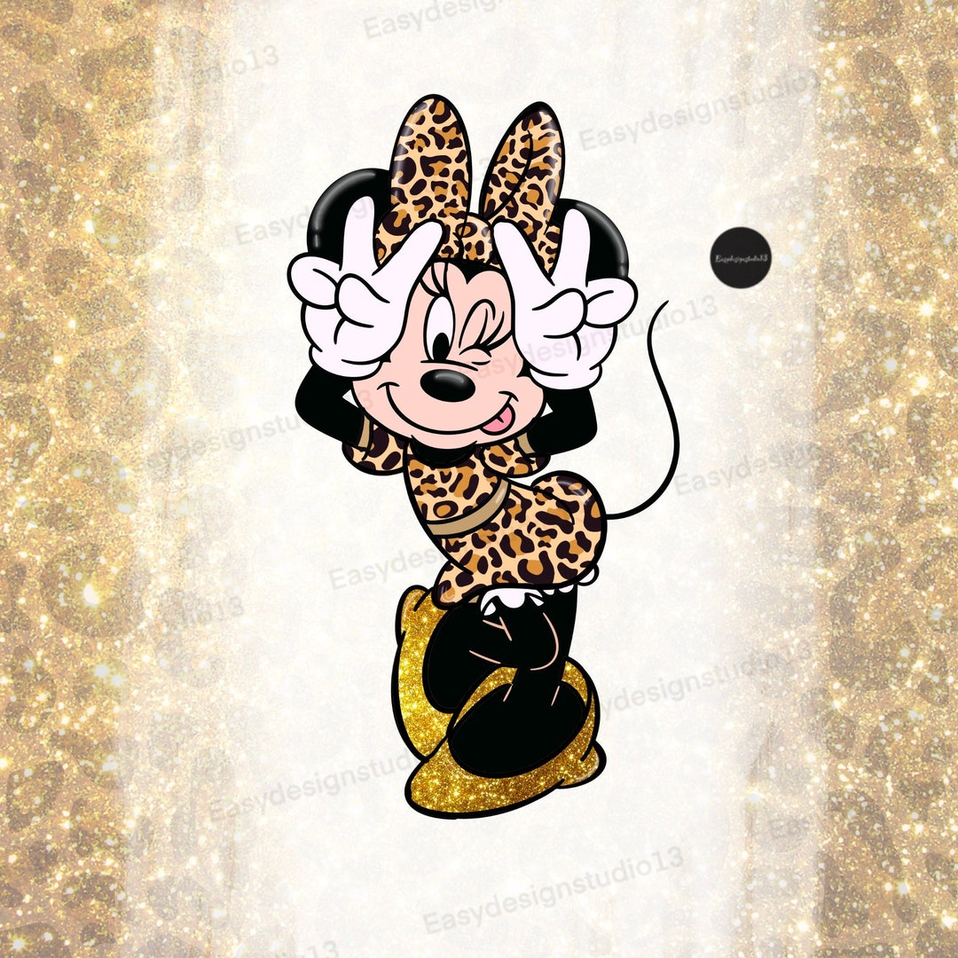Minnie Mouse PNG File Minnie Leopard Gold Glitter (Instant Download) - Etsy