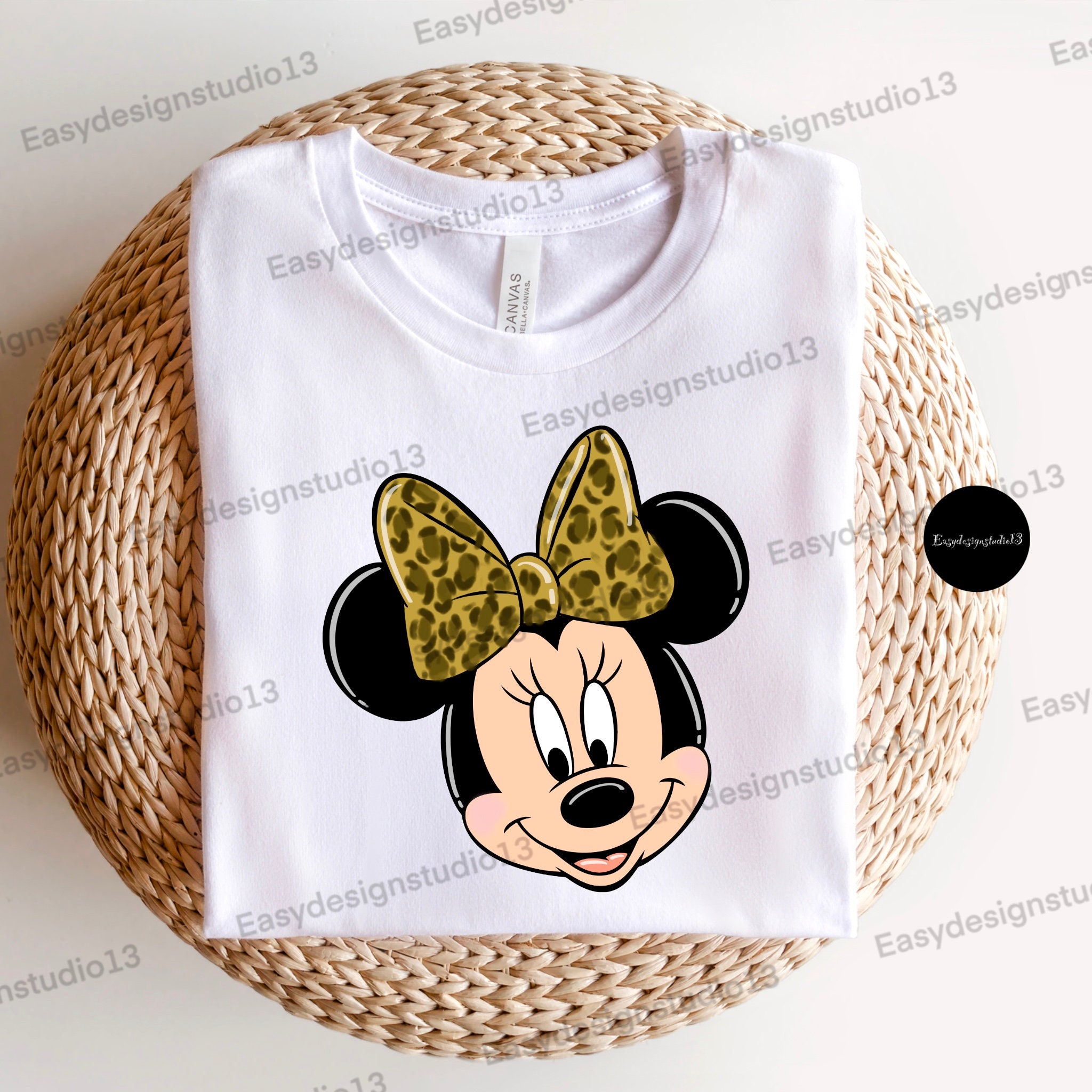 Leopard Minnie Mouse PNG File, Minnie Gold Glitter, Minnie Sublimation ...