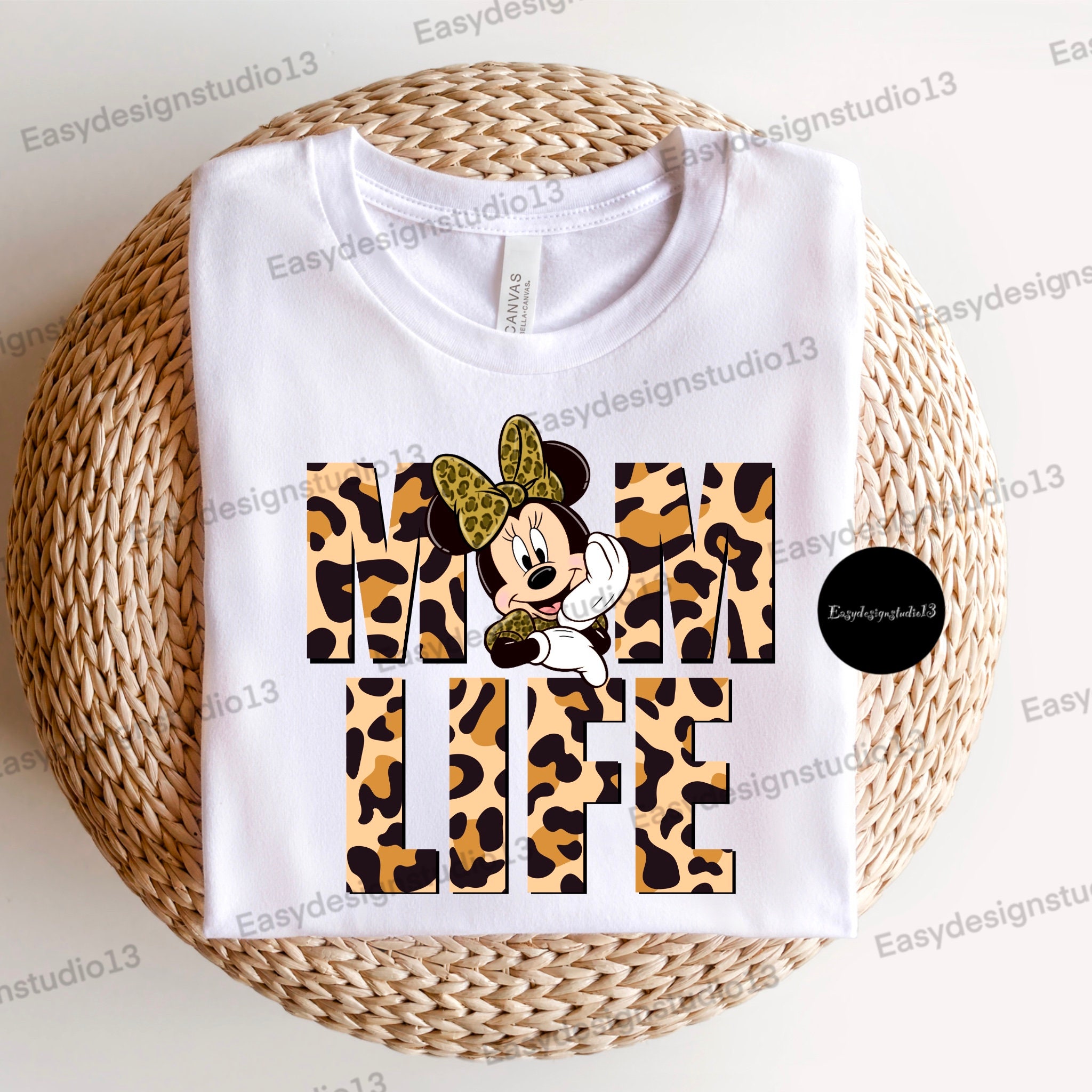 Leopard Minnie Mouse PNG File, Minnie Gold Glitter,mom Sublimation ...