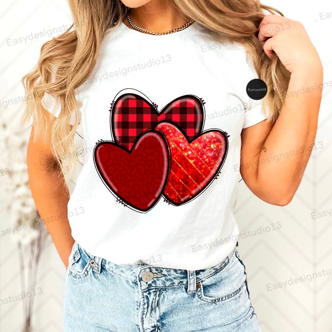 Heart Trio Png, Tartan Plaid Leopard Heart Png, Valentine Sublimation ...