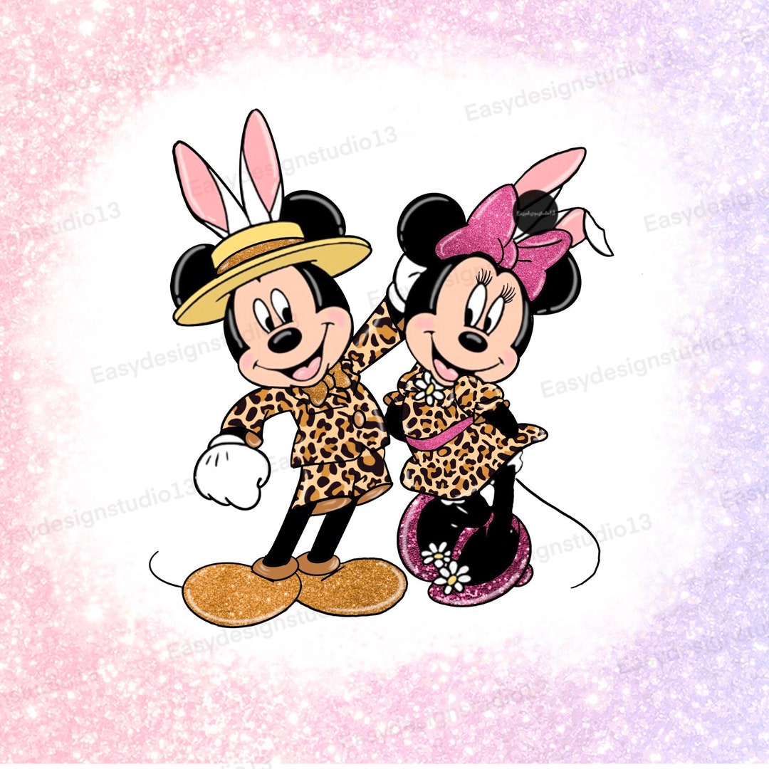Leopard Minnie and Mickey Mouse PNG File,minnie Pink Glitter,minnie ...