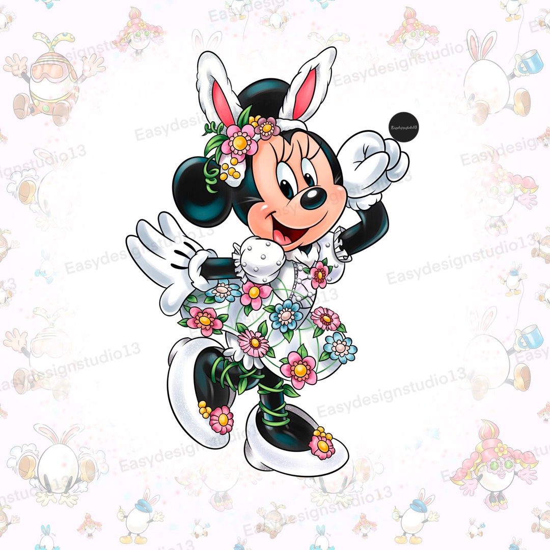 Minnie Mouse Easter Bunny Ears PNG Sublimation Design, Easter Mouse ...