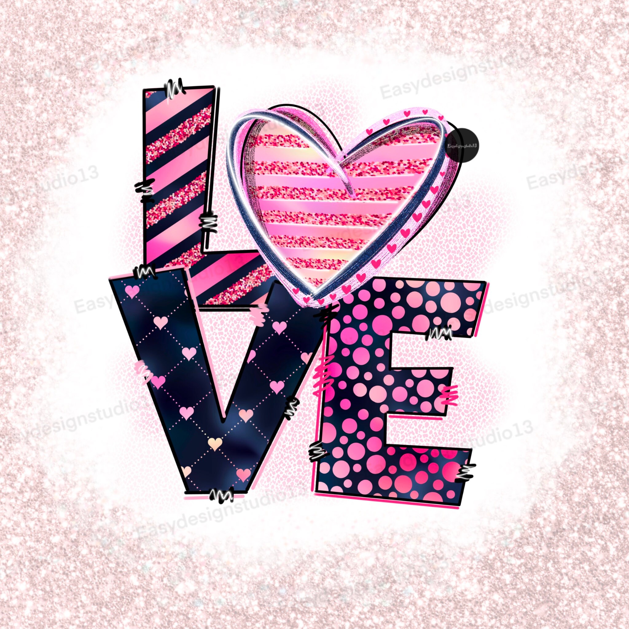 Valentines Sublimation Design Png, Hand Drawn, Love Png, Valentines Day ...