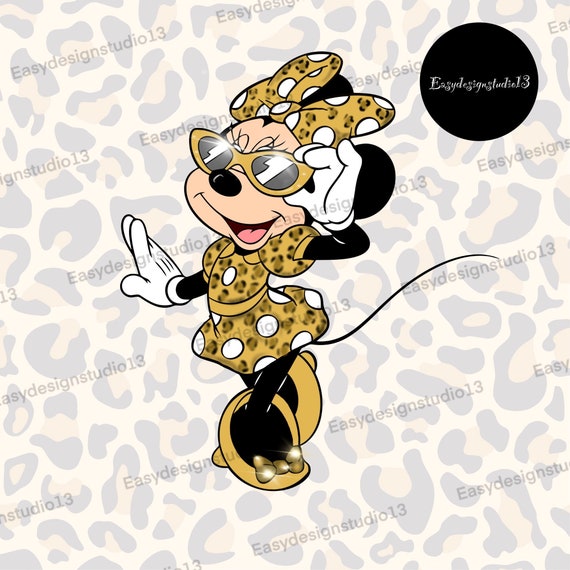 Leopard Minnie Mouse PNG File Minnie Gold Glitter Minnie - Etsy UK