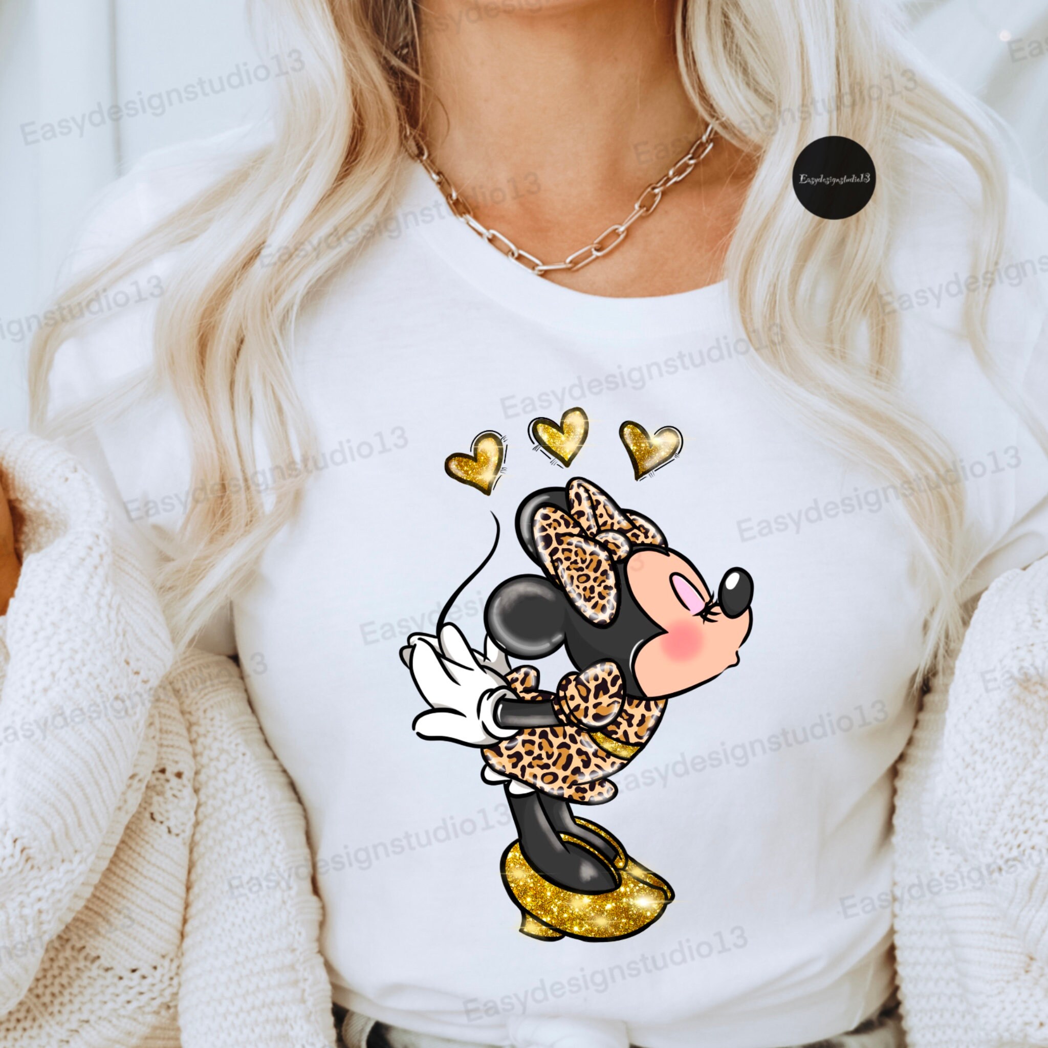 Leopard Minnie Mouse PNG File, Minnie Gold Glitter, Minnie Sublimation ...
