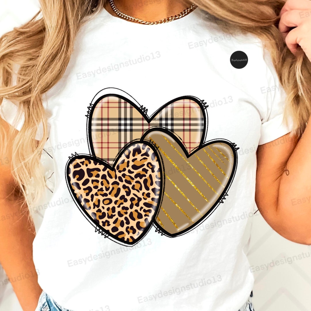 Heart Trio Png, Tartan Plaid Leopard Heart Png, Valentine Sublimation ...