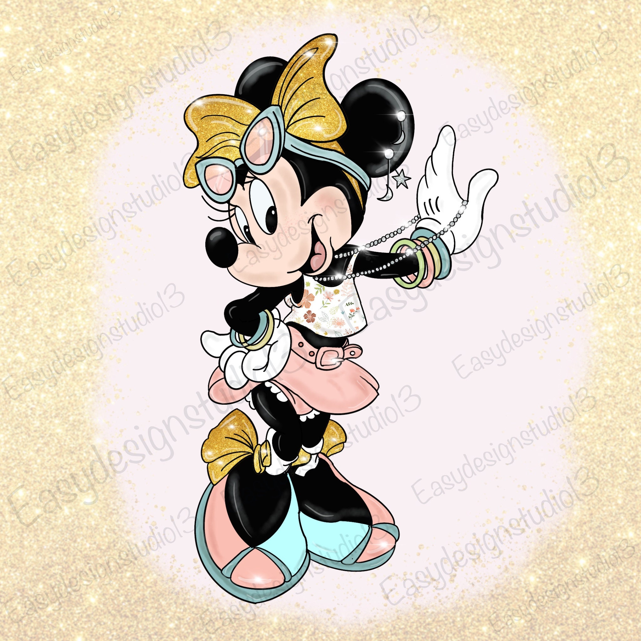 Gold Minnie Mouse PNG File, Minnie Glitter, Minnie Sublimation - Etsy