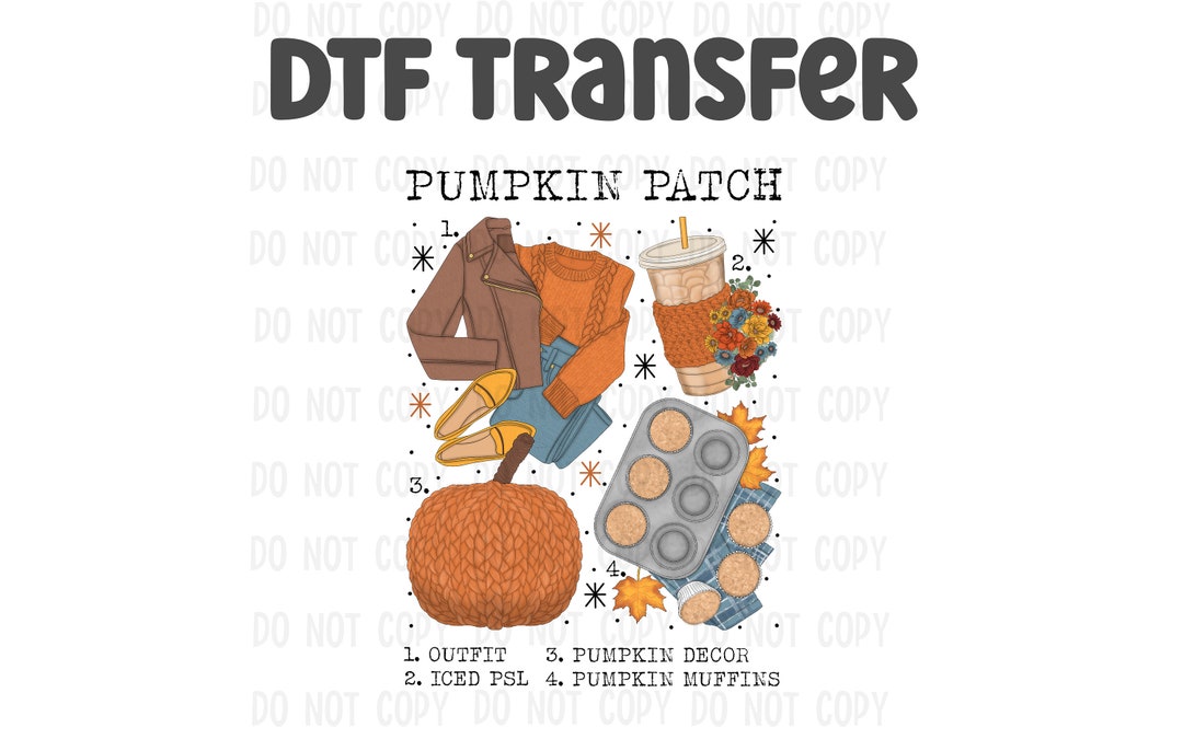 Pumpkin Patch - Chart - Ready to Press DTF (direct to Film) Transfers ...