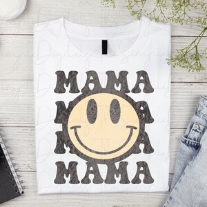 Retro Mama Tshirt - Mama Png - Mama Svg - Smiley Face Png - Smiley Face ...