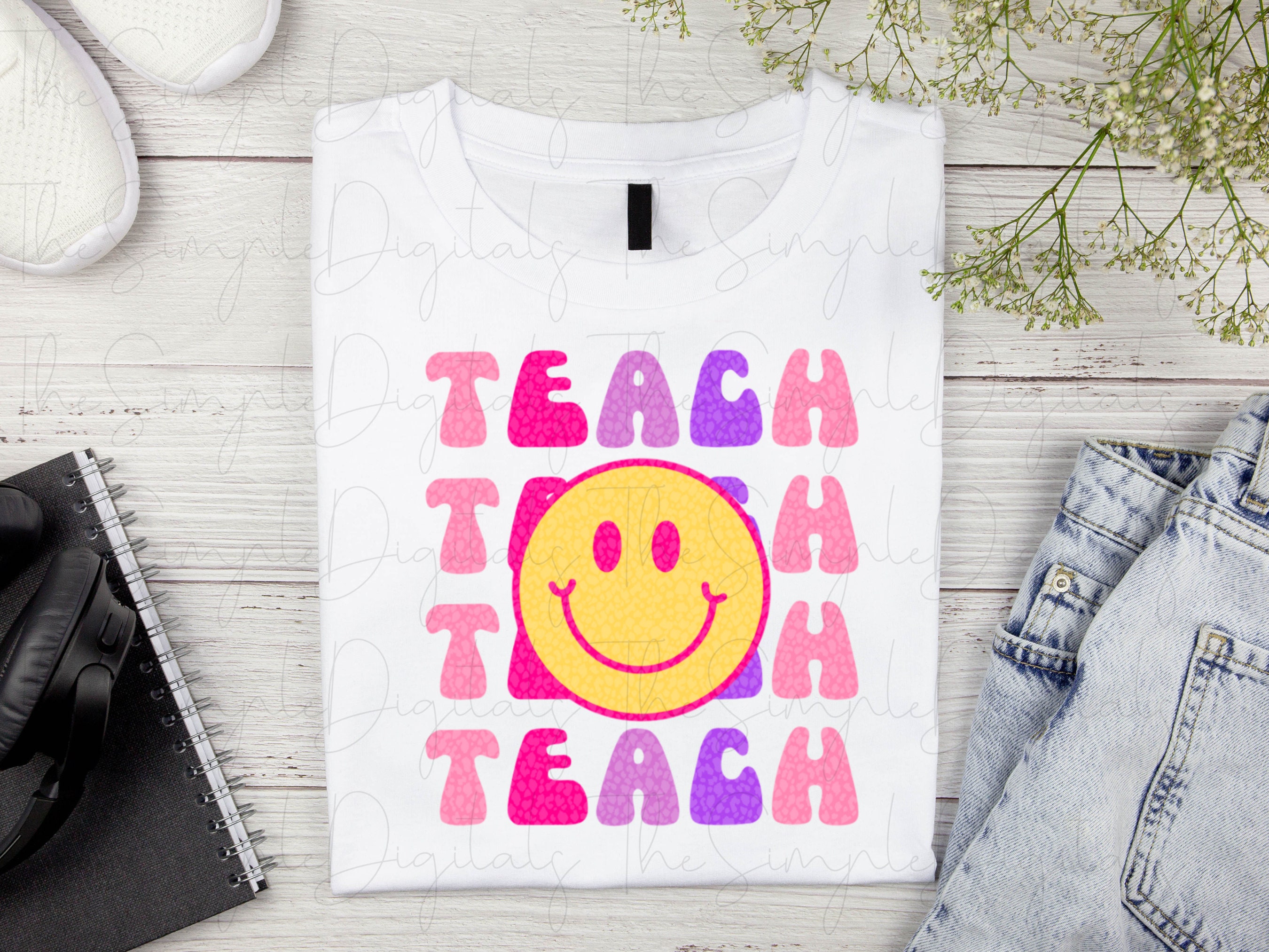 Teach Tshirt - Teacher Tshirt - Smiley Face Png - Smiley Face Svg ...
